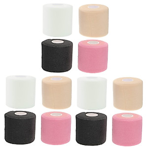 12 Rolls Skin Sponge Membrane Athletic Wrist Tape self Adhesive Medical Tape Ankle Tape Football Racket Damping Wraps Injury wrap Athletic wrap Combination Fitness Body