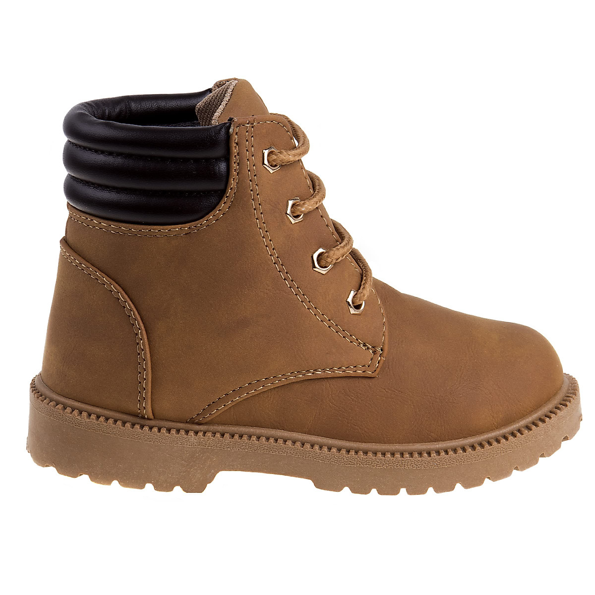 Rugged Bear Kids Hiking Outdoor Waterproof Lace-up Comfort Urban Styled Boots - Tan (size 1 Big Kid)