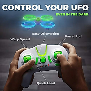 Force1 UFO 3000 LED Mini Drone for Kids - Remote Control Drone, Small RC Quadcopter for Beginners with LEDs, 360 Flips, 4-Channel Remote Control, 2 Speeds, and 2 Batteries