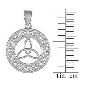 Round Sterling Silver Trinity Charm Pendant
