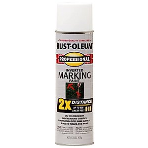 Rust-Oleum 266593-6PK Professional 2X Distance Marking Spray Paint, 15 Oz, White, 6 Pack