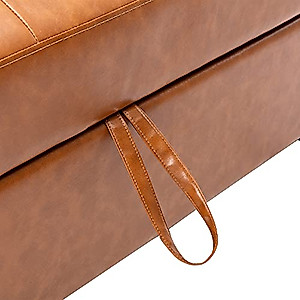 ERYE 3 in 1 Faux Leather Upholstered Sofa Loveseat Convertible Sleeper Couch Bed,Modern 2-Seaters Love Seat Sofa&Couch Functional Daybed with USB Charging Ports for Small Space Living Room