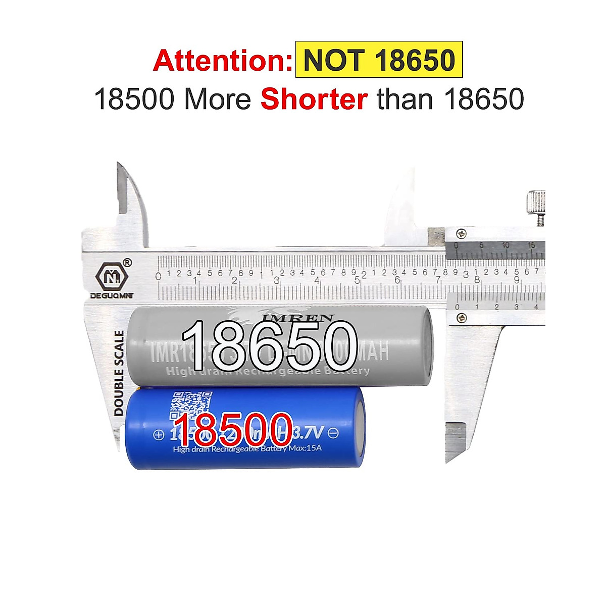 Imren 18500 Rechargeable Batteries, 4PCS IMR 18500 3.7V 1200mAh Rechargeable Battery for Flashlight, Solar Garden Light with Button Top