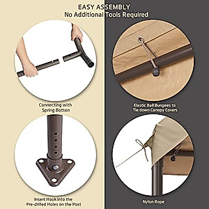 Gardesol Carport, 12’ X 20’ Heavy Duty Car Canopy with Powder-Coated Steel Frame, Easy to Assemble Portable Garage for Car, Boat, Party Tent with 180g PE Tarp for Wedding, Garden, 8 Legs, Beige