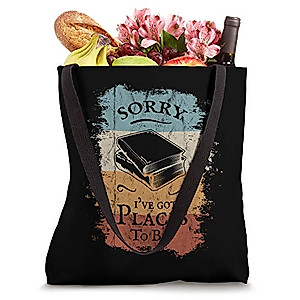Sorry I've Got Places To Be & Books To Read | Retro Bookworm Tote Bag