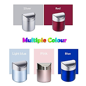 JILLICK Small Mini Trash Can with Lid, Brushed Stainless Steel Small Tiny Mini Trash Bin Can, Mini Countertop Trash Cans for Desk Office, Swing Top Trash Bin 1.5 L/0.40 Gal (Sliver)
