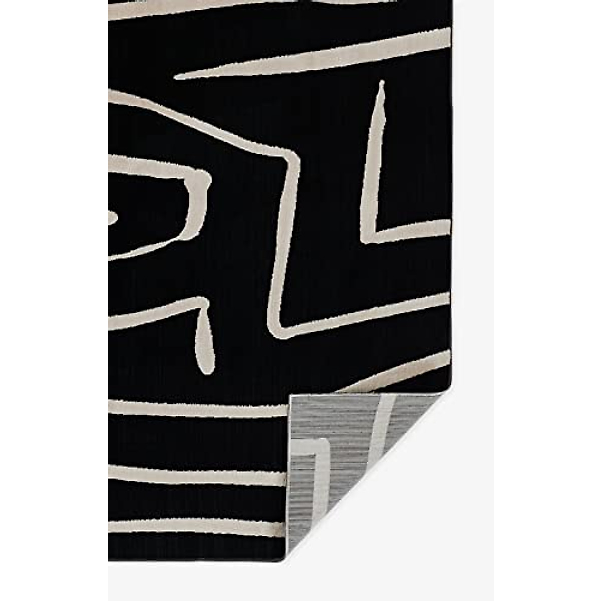 Momeni Noho Polyester Area Rug, Black, 2' X 3' Sized Rug for Entry Way, Bathroom, and Kitchen