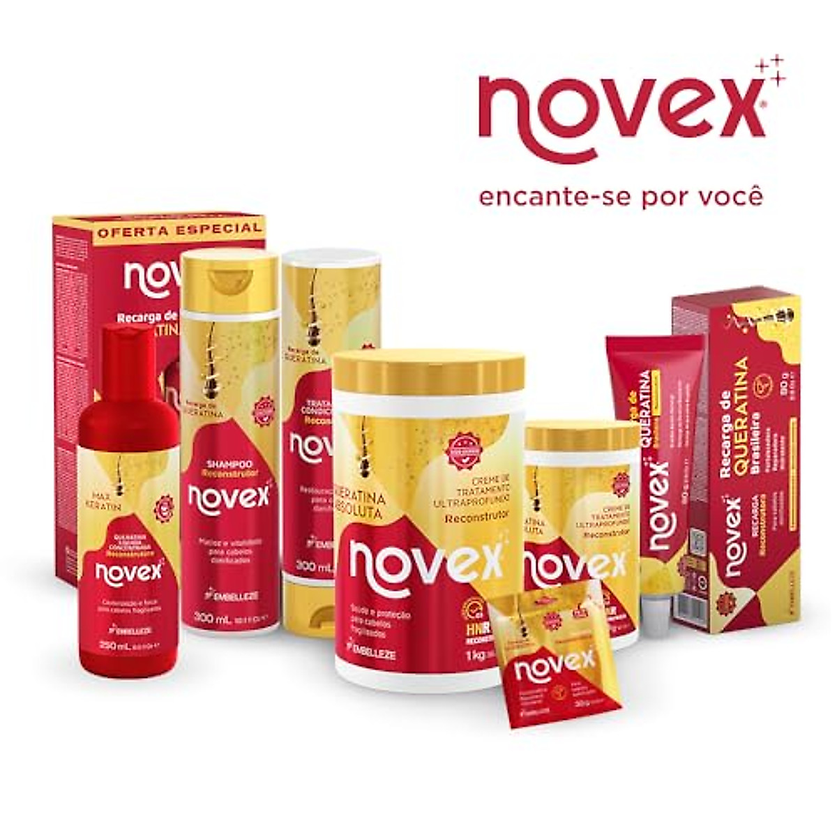 Novex Keratin Recharge Leave in Conditioner - Reconstructive Keratin, Frizz control & Damage Repair