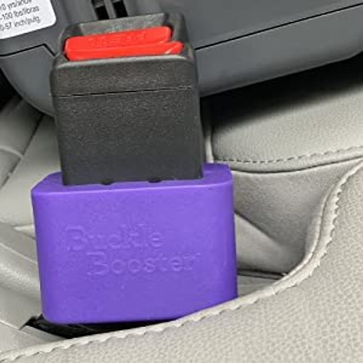Seat Belt Receptacle Stabilizer by Buckle Booster (BPA-Free) - Raises Your Seat Belt for Easy Reach - No More Fishing Or Bruised Hands - Stands Buckle Upright, Fasten Seatbelt Easily (1-Pack, Purple)
