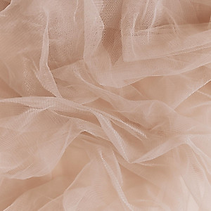 4-Way Stretch Mesh Fabric Nylon Spandex Power Mesh 60 Inch by 1 Yards Lightweight Sheer Mesh (Nude)