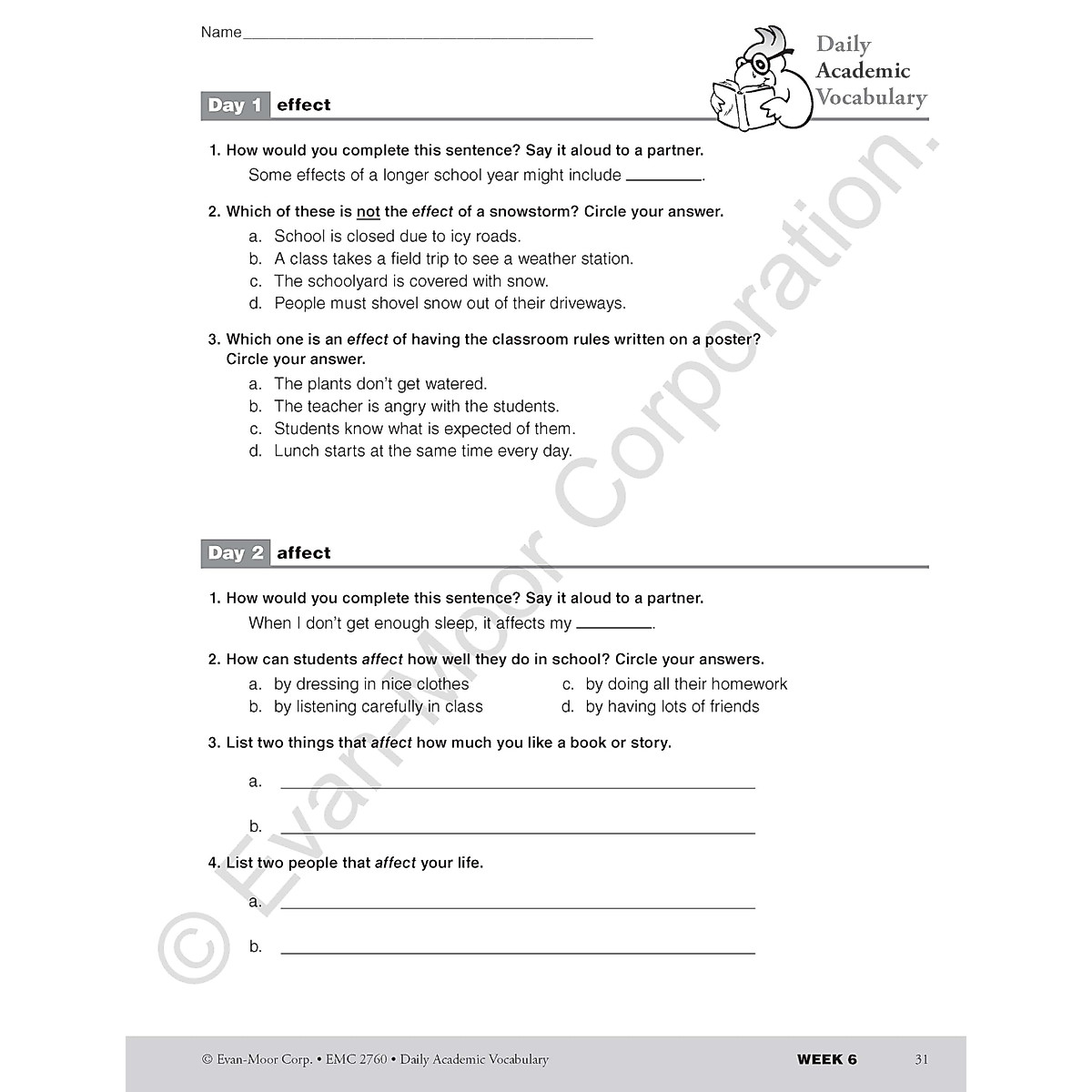 Daily Academic Vocabulary, Grade 4