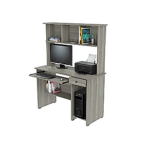 Inval Computer Desk, Smoke Oak