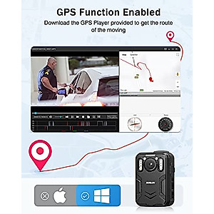 BOBLOV B4K2 128GB 4K Body Worn Camera with GPS, Two 3000mAh Batteries for 14-16hours Record, 4K Camcorders Video Camera with Charging Dock