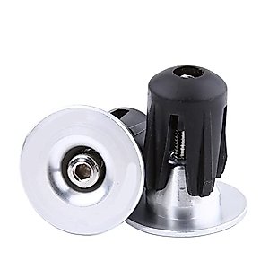 plplaaoo Bike Handlebar End Plugs,Handlebar End Caps,Aluminum Alloy Bike Handlebar Grip Bar End Plug Cap Parts for Most Road Bike Bicycle Grips(1 Pair)(Sliver)