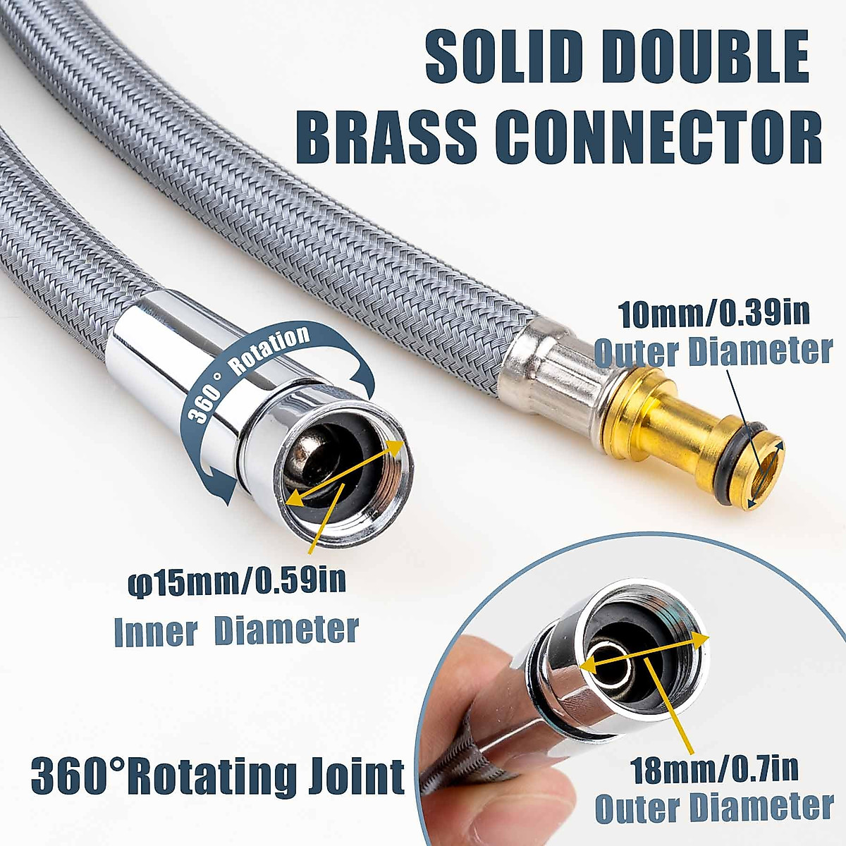 Liberflow Kitchen Faucet Hose Replacement for MOEN 150560 pullout Kitchen Sink Hose，Moen Kitchen Faucet Replacement Part Reflex hose 55-Inch