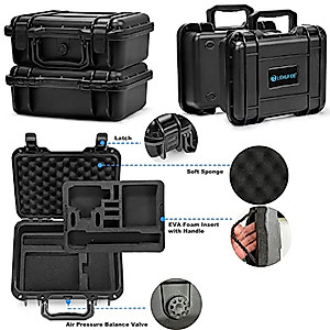 Lekufee Small Waterproof Hard Case Compatible with DJI Osmo Action 3 Combo and More DJI Action Camera Accessories (Case Only)