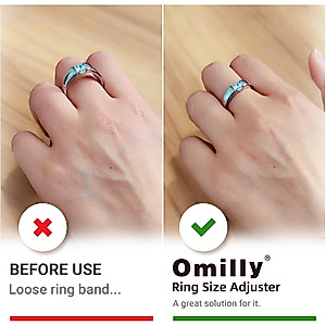 Omilly Ring Sizers for Loose Rings,8 Pack 8 Sizes Ring Guards,Silicone Ring Size Adjuster Invisible Ring Fitter for Different Band Widths for Women and Men