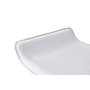 FurnitureR 3-Piece Bar Table Chairs Set, Round Cocktail Table and PU Leather Adjustable Swivel Chairs Barstools, Modern Counter Height, Home Office (White)