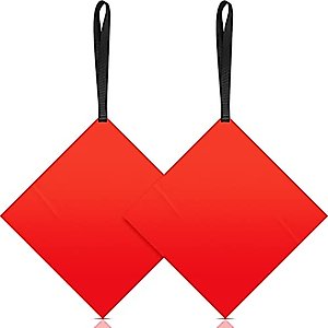Oudain 2 Pieces Kayak Tow Flag Red Safety Flags Hooked Kayak Flag for Kayak Sup Canoes Towing Truck Boat Trailer Safety Warning Accessories Kit
