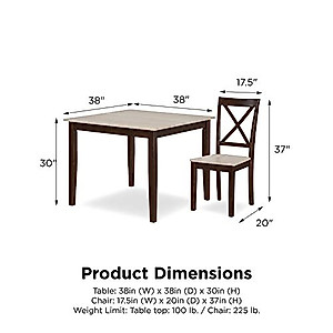 DHP Sunnybrook 5-Piece Dining Set, Espresso