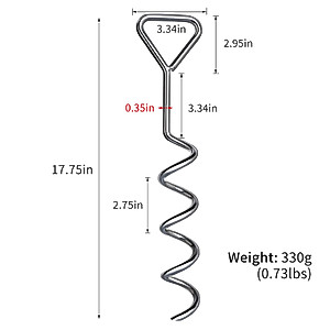 Uekars Trampoline Stakes, Corkscrew Shape Trampoline Anchor kit Steel Spiral Stakes,Heavy Duty Trampoline Parts Tie Down Kit Ground Wind Stake with Belt Straps for Trampolines Tents Swing Set of 4