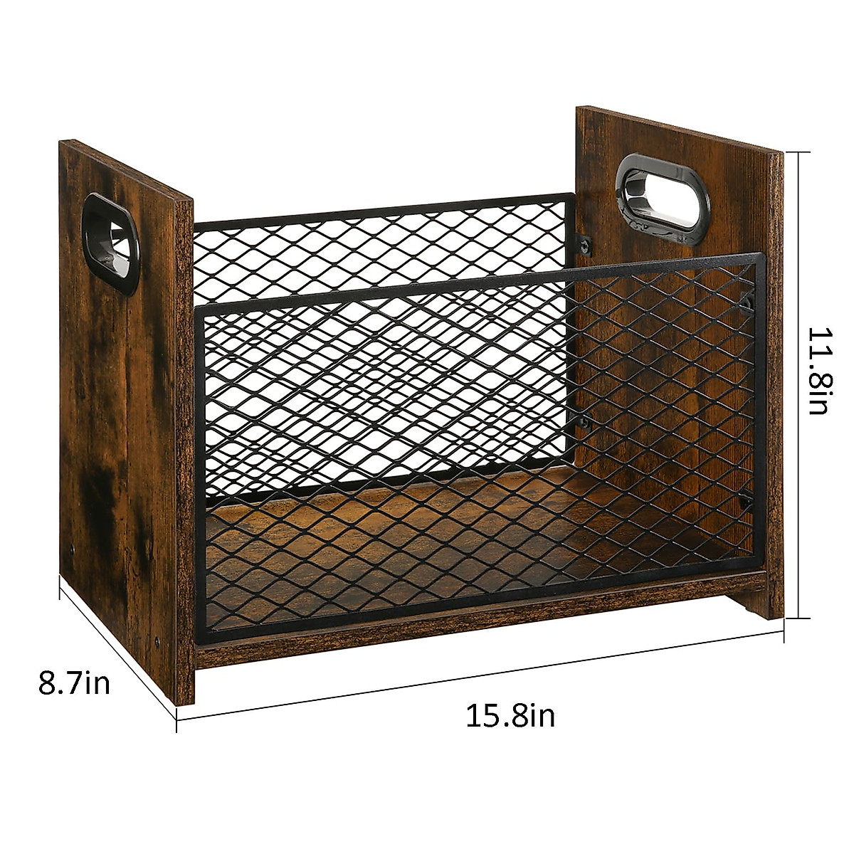 YINMIT Magazine Holder, Magazine Rack for Desktop and Home Office, Farmhouse File Storage Basket for Letters, Magazines, Books, Newspapers (Large)