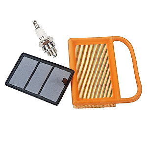 HIFROM Replace Air Filter + Pre Filter with Spark Plug Fit for BR320 STIHL TS410 TS420 Lawn Mower Replace 4238-140-1800 4238 140 4401 42381410300B