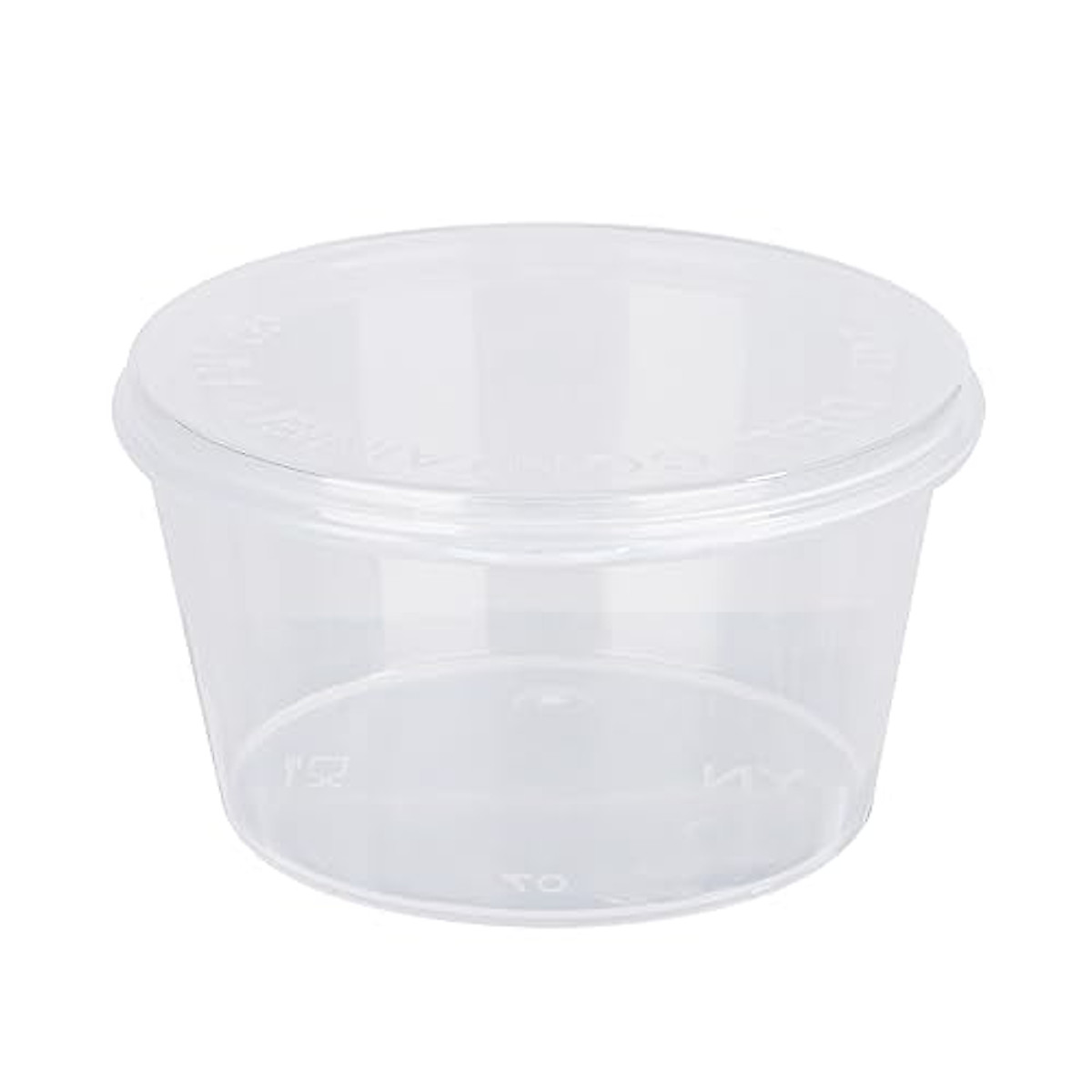 ABuff 200PCS 2 oz Small Plastic Containers with Lids for Food, Jello Shot Cups with Lids, Disposable Portion Cup BPA Free for Sauce, Condiments, Souffle, Salad Dressing, Medicine or Slime