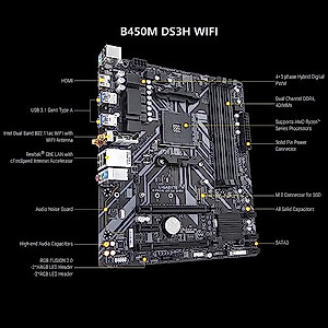 AMD Ryzen 5 4600G 6-Core 12-Thread Unlocked Desktop Processor with Wraith Stealth Cooler Bundle with GIGABYTE B450M DS3H WiFi MATX AM4 Gaming Motherboard