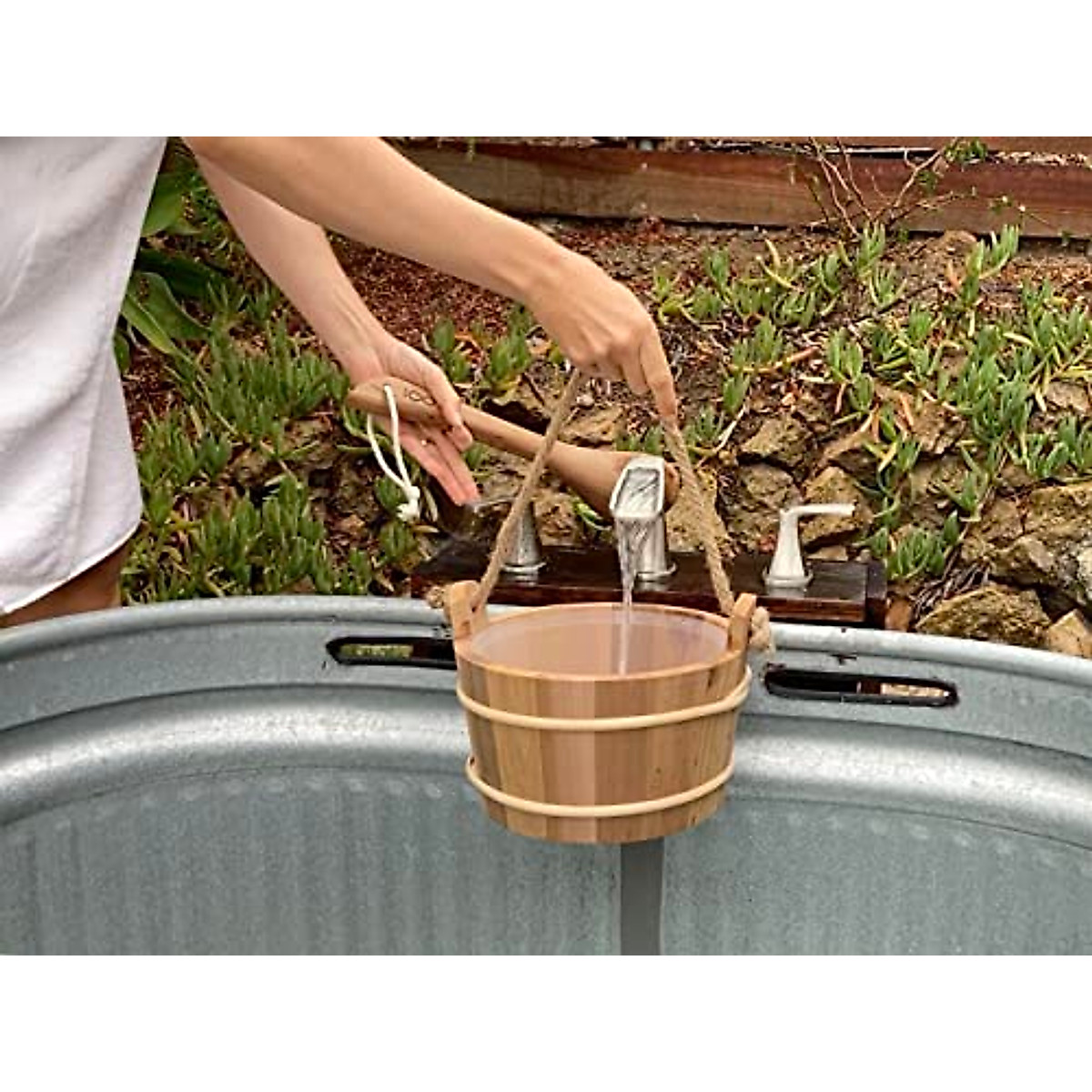 HSE Cedar Sauna Bucket & Ladle (4L, Red Cedar)