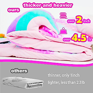 Kid Sleeping Bag with Pillow - Larger Toddler Nap Mat - Plush Unicorn Slumber Bag for Boys Girls Daycare Preschool Kindergarten Birthday Gift Travel Sleepover Ages 3-12 Years