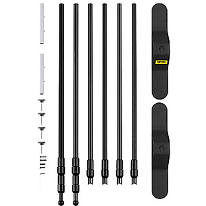 VEVOR 8 X 8 Ft Banner Stand Adjustable Height and Width Display Backdrop Lightweight Portable Trade Show Wall for Photography