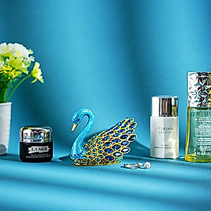 YU FENG Hand Painted Enameled Swan And Cute Camel Animal Trinket Jewelry Box