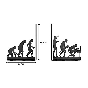 HeavenlyKraft Human Evolution Decor Decorative BOOKENDS Metal BOOKENDS for Shelves Office BOOKENDS Book Stopper for Heavy Books BOOKENDS Metal Library BOOKENDS Book Ends Book Holder