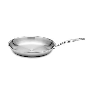 Heritage Steel 12 Inch Frying Pan | Made In USA | Titanium Series 316Ti Skillet with Stay Cool Handle | Fully Clad Stainless Steel Pan with 5-Ply Construction | Induction Ready & Non Toxic