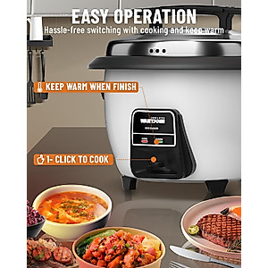 Wantjoin Rice cooker Stainless Rice Cooker & Warmer Commercial Rice cooker for party and family(10L capacity for 4.2L rice,42CUPS) White