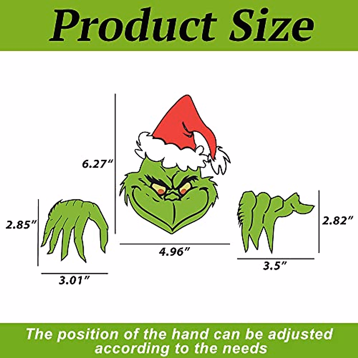 Cute Christmas Cartoon Stickers for Cars, 6.27" Vinyl Waterproof Cute Cartoon Holiday Christmas Peeker Funny Decorations for Car Windshield Window Decals