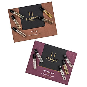 H HABIBI Women’s & Oud Collection Discovery Sample Set - Perfumes for Women, Arabian Perfume for Women, Perfume Sampler for Women, 10 Mini Sprays (2 mL Each), Made in USA