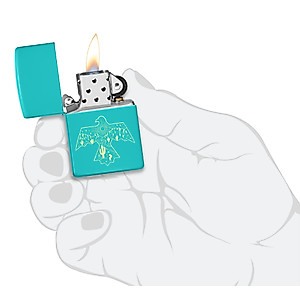 Zippo Thunderbird Western Design Flat Turquoise Pocket Lighter