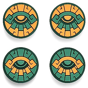 Switch Thumb Grips Joystick Caps Compatible with Nintendo Switch/OLED/Lite Controller Accessories, FUNLAB Cute Silicone Analog Stick Cover for Zelda Fans, 4PCS - Green & Yellow Eyes