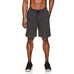 Gaiam Men's French Terry Yoga Shorts - Athletic Gym and Running Sweat Short with Pockets - Savasana Black Heather, X-Large