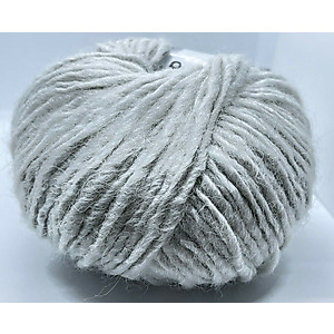 Pale Grey ETNO Alpaca - Merino Wool, Alpaca, Acrylic Blend Yarn 50 Gram (1.75 Ounces) 82 Yards Bulky