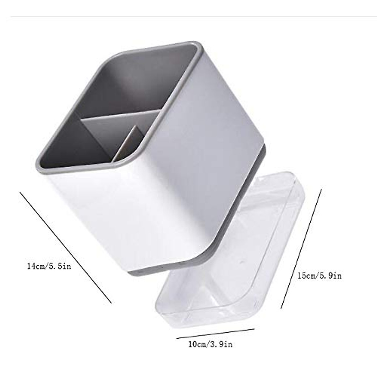 Utensil Holder Cutlery Drainer Sink Caddy, Silverware Storage Organizer Caddy Grips Sinkware for Flatware/Forks/Knives/Spoons 3 Compartments with Drainer Ideal Kitchen Sink Organiser (GRAY)