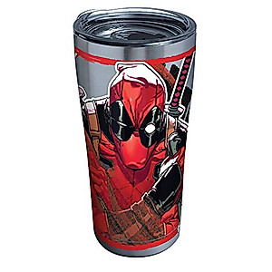 Tervis Triple Walled Marvel - Deadpool Insulated Tumbler Cup Keeps Drinks Cold & Hot, 20oz - Stainless Steel, Iconic