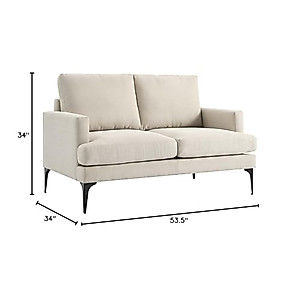 Modway Evermore Upholstered Fabric, Loveseat, Beige