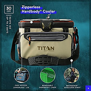 Arctic Zone Titan Deep Freeze Cooler - 30 Can Zipperless Hardbody Cooler - Deep Freeze Insulation, HardBody Liner, and SmartShelf