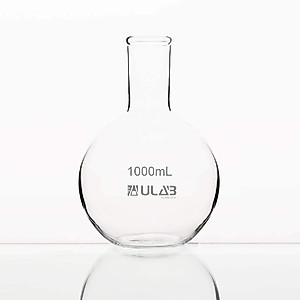 ULAB Boiling Flask of Flat Bottom, Vol.1000ml, Borosilicate 3.3 Glass Material, UBF1003