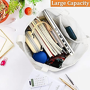 Canvas Tote Bag with Zipper Handles for Women Teacher Bridesmaid Birthday Wedding Mother Ladies Shopping Gift Bags