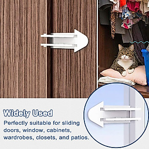 6-Pack Sliding Door Locks for Baby Safety, Viaky Child Cabinet Proofing Strong Adhesive Safety Latch for Sliding Closet/Shower/Patio/Window/Wardrobe (White)