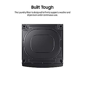 SAMSUNG 27” Wide Laundry Riser Pedestal Stand for 27” Wide Front Load Washer or Dryer, Lifts Machine 6”in Height, WE272NV/A3, Stainless Steel, Brushed Black